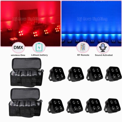 4x12W Rgbwauv Dj Wedding Battery Powered LED Uplight Wireless Stage ...