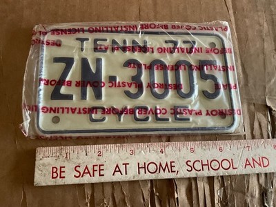 Vintage Tennessee Motorcycle License Plate 1977 ZN 3005 Never Issued In ...