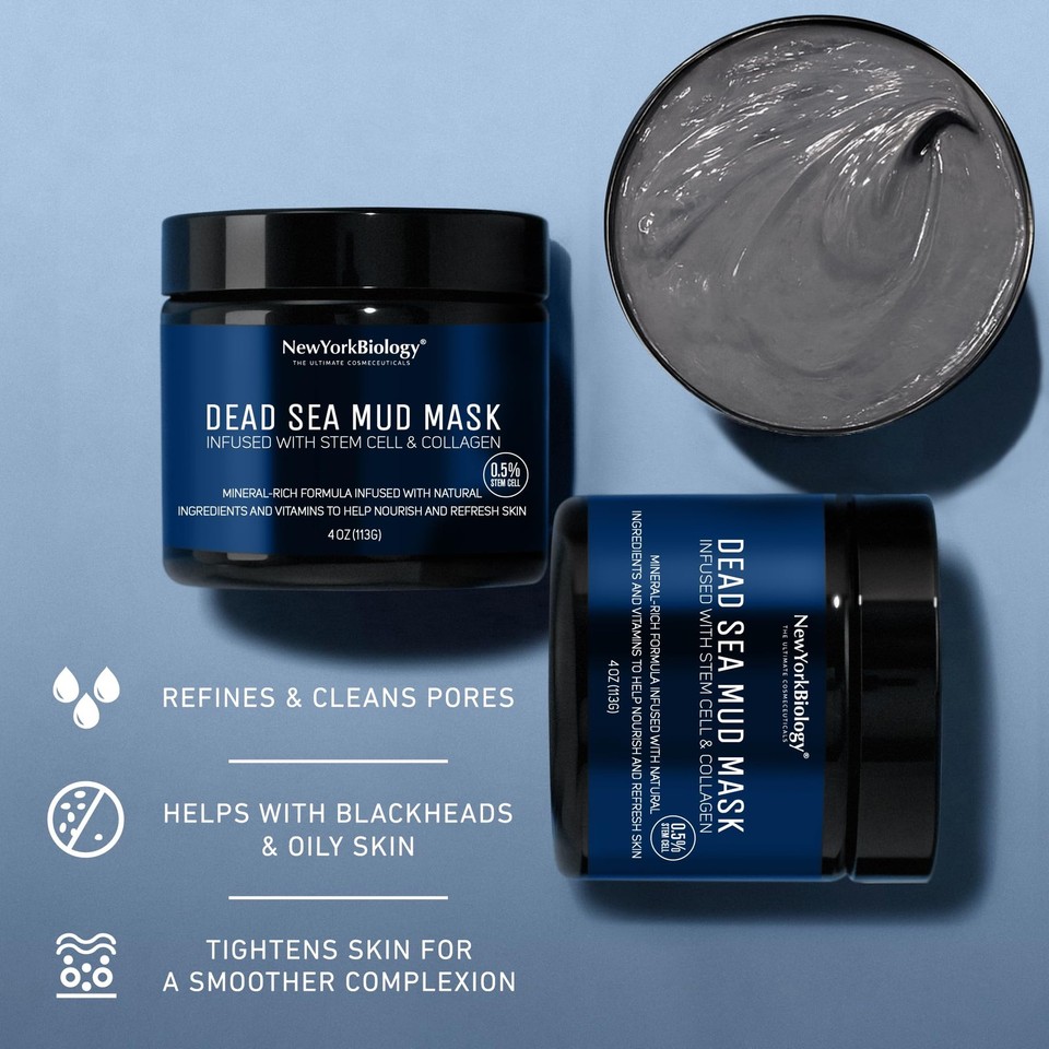 New York Biology Dead Sea Mud Mask for Face, Body | with Stem Cell and Collag... | eBay