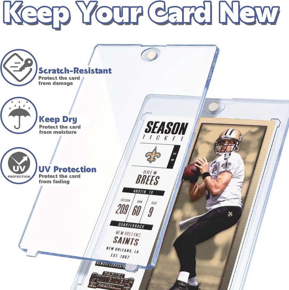 30 Pack Magnetic Trading Sports Card Holders 35pt One-Touch Hard UV ...