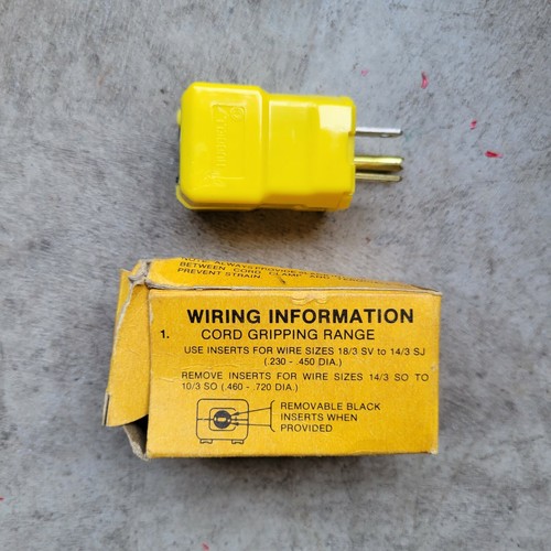 One Hubbell Valise Dead Front Plug 15A 125V AC or DC Replaces 5264 5266 ...