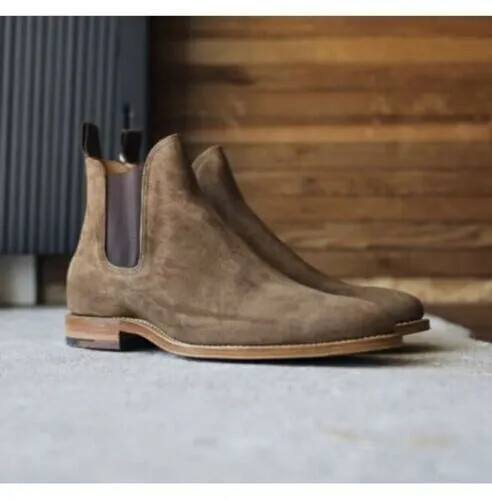 New Handmade Chelsea Suede Leather Ankle Boots for Men’s | eBay