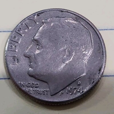1974-D Dime Errors on reverse the U S U Is Missing In E Pluribus Unum ...