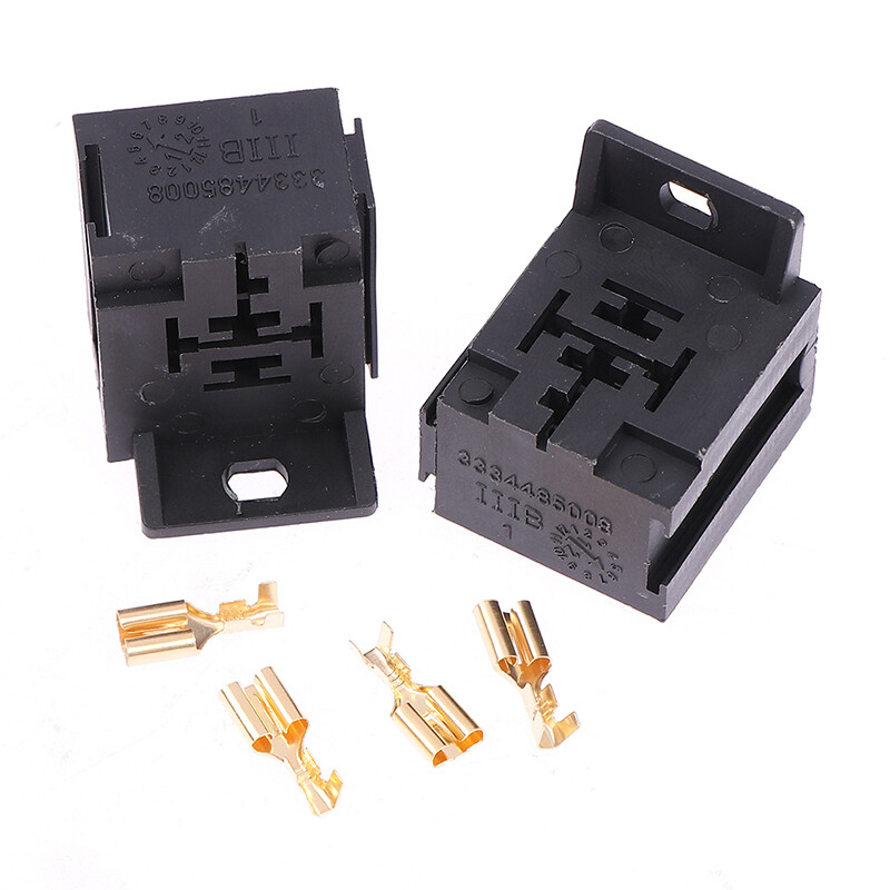 2Sets 5Pin Poles Automotive Relay Base Holder Socket With Mounting ...