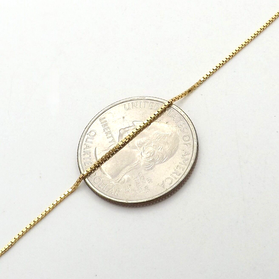 Solid 18k Gold Venetian Box Link Pendant Chain Necklace Italy 750 3gr ...
