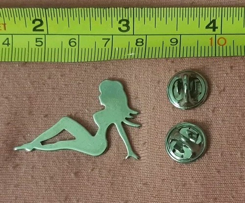 Classic Retro Trucker Mud Flap Pin Up Woman Silhouette Busty Silver ...
