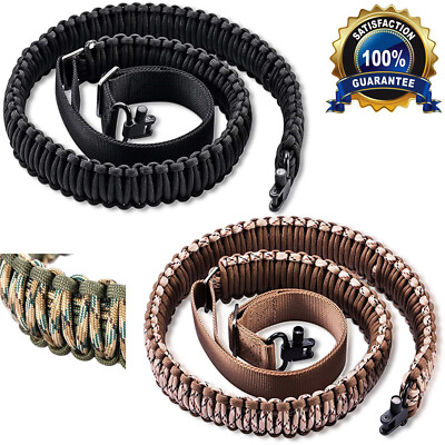 Tactical 550 Paracord Rifle Gun Sling Shotgun Crossbow 2 Point ...