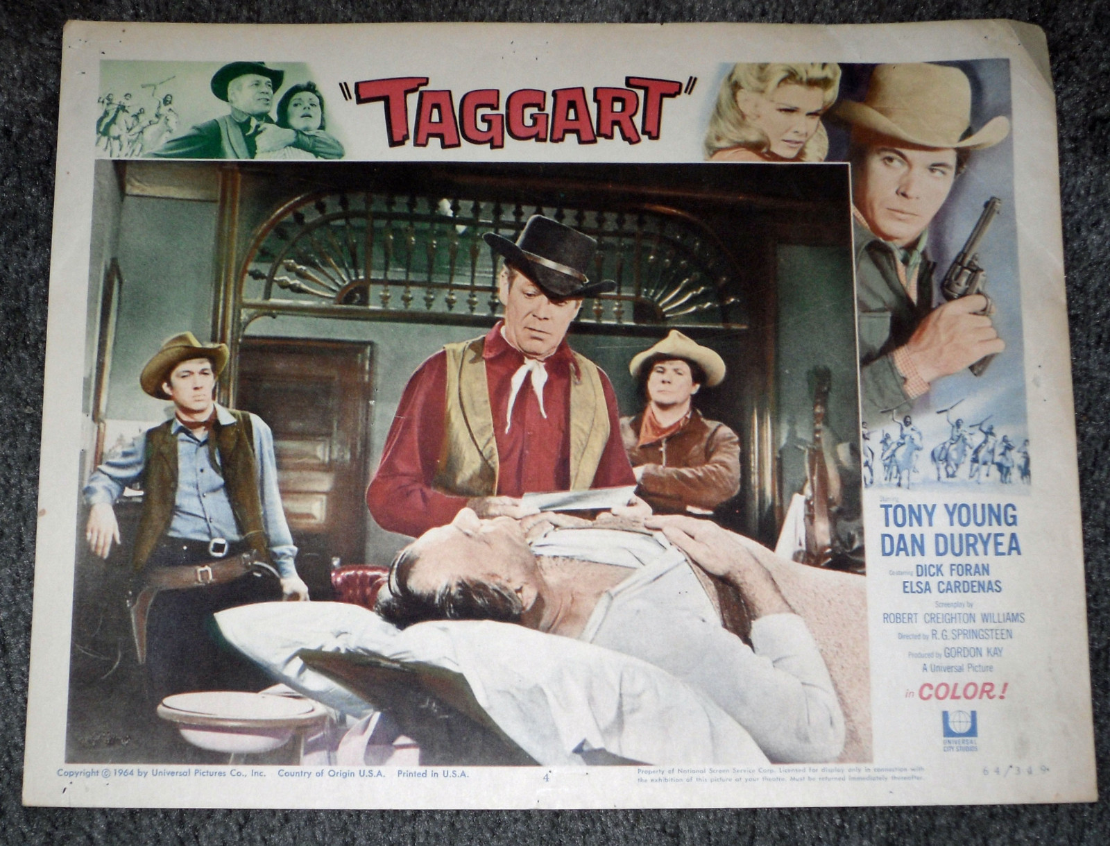 TAGGART original 1964 lobby card poster DAN DURYEA/DAVID CARRADINE ...