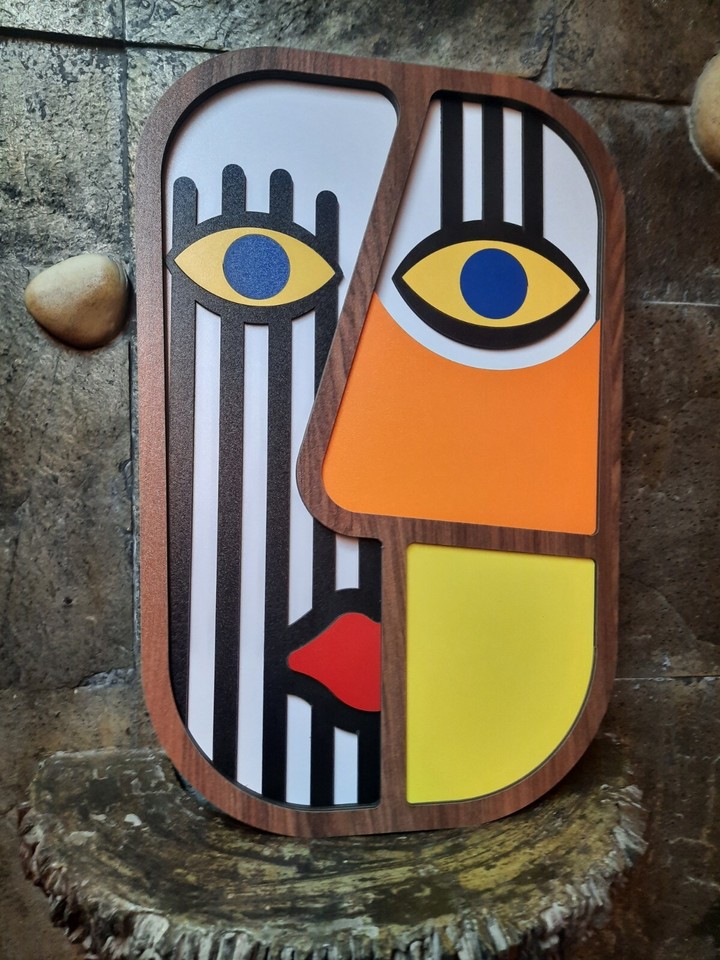 Modern Art Wood Work Face Mask Decorative Wall Art Home Decor Abstract ...