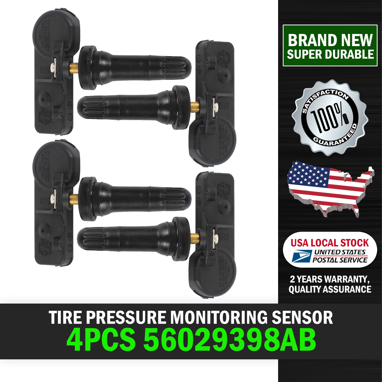 Set of 4 For Chrysler Jeep Dodge TPMS Tire Pressure Sensor 56029398AB ...