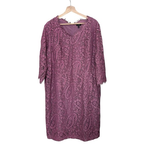 NEW Talbots Womens Purple Lace Dress Formal Mother of the Bride 20W P ...