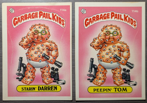 1986 Garbage Pail Kids - 114a Starin' Darren & 114b Peepin' Tom | eBay