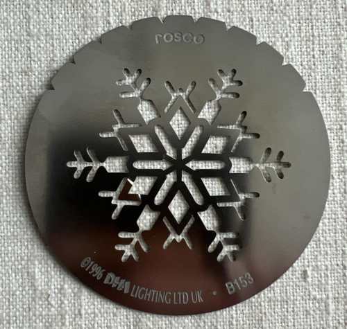 Rosco DHA Lighting Metal Gobo Template B153 Large Snowflake Design Size ...