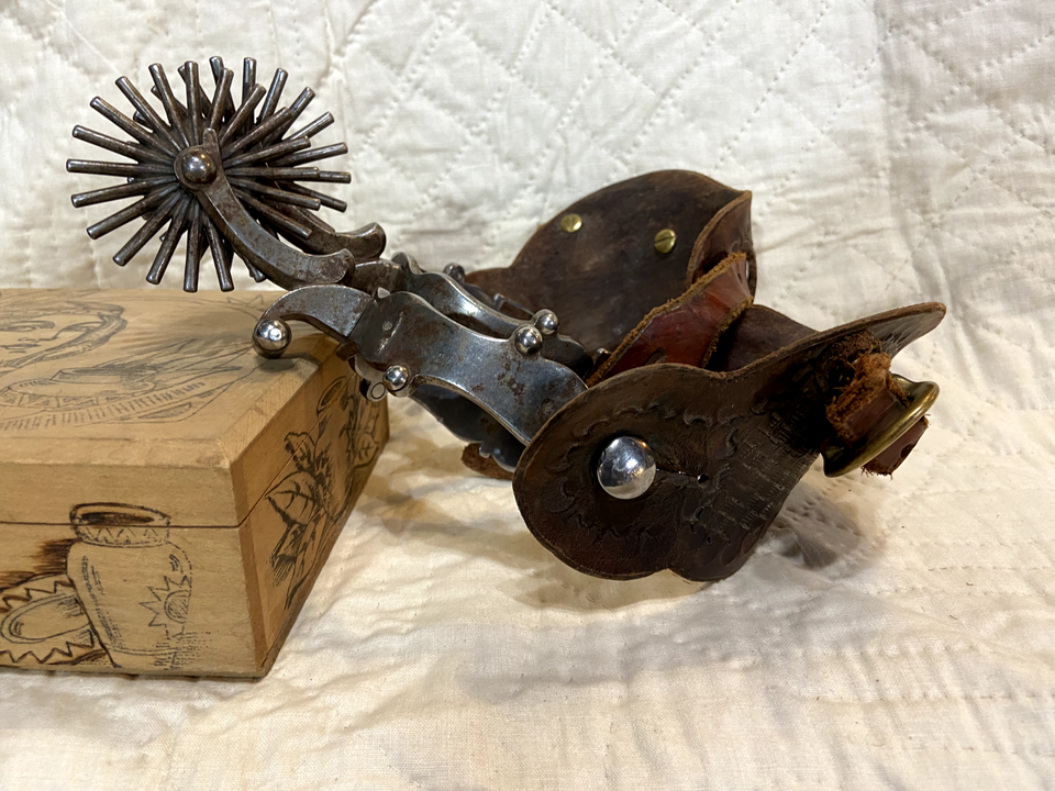 Western Spurs by Jeremiah Watts with Leather Straps | eBay