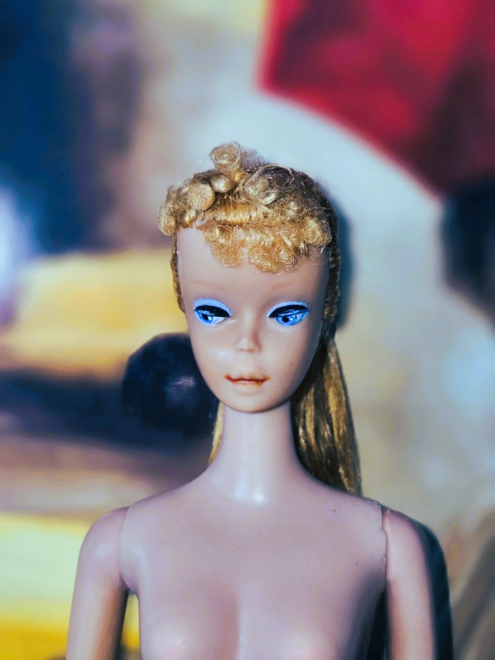 Vtg Blonde Ponytail Barbie Doll #4 ~ Nipple Torso ~ No Green Ear ...