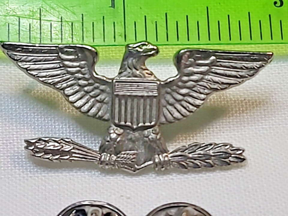 Vintage US Military Colonel Rank Insignia Pin Simon GI Sterling with ...