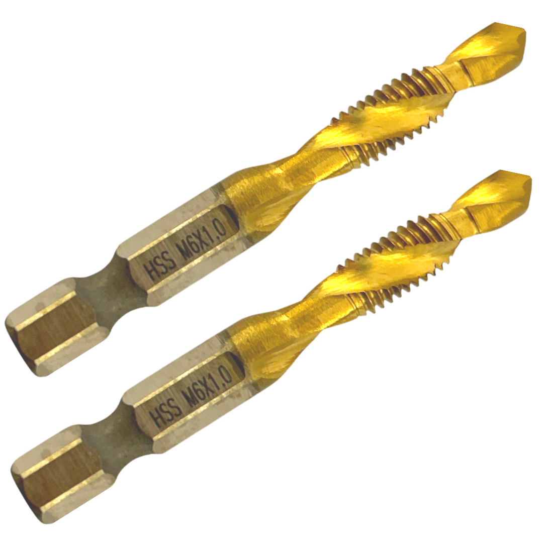 M6 x 1 Combination Tap And Drill Bit HSS Titanium Coated. 6mm x 1.0mm ...