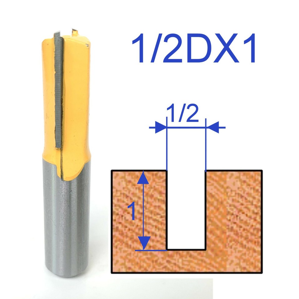 1pc 1/2" shank 1/2" Cutting Diameter 1" Blade Long Straight Router Bit ...