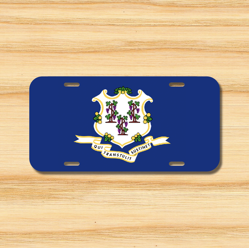 Connecticut State Flag License Plate Vehicle Auto Tag Hartford FREE ...