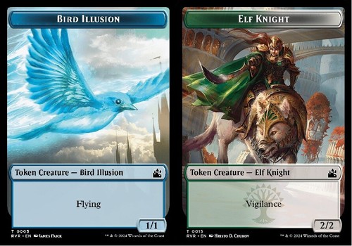 1x Bird Illusion (5) // Elf Knight (15) Token - Foil MTG Ravnica ...