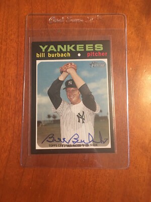 Bill Burbach 2020 Topps Heritage Blue Real One On-Card Auto SP Yankees ...