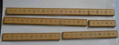 4 inch Wargame Rulers Measuring Sticks in MDf, mark 1/2 and 1/4 inch ...