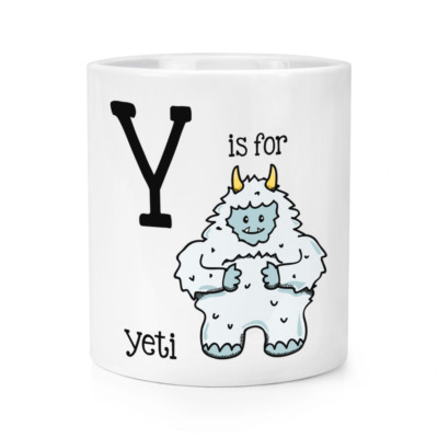 Letter Y Is For Yeti Makeup Brush Pencil Pot - Funny Alphabet Animal ...