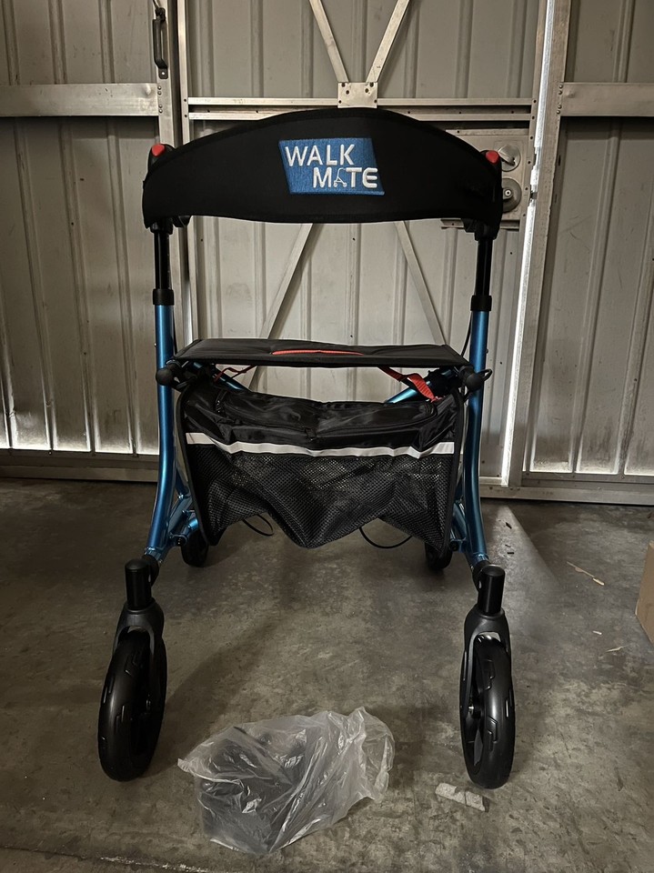 Walk Mate Rollator Walker For Seniors w/cup Holder, 8" Wheels, Folding ...