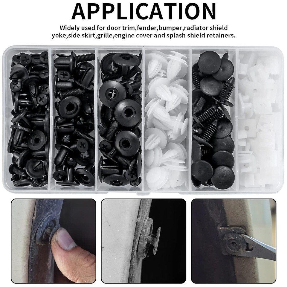 100pcs Car Body Plastic Trim Retainer Fastener Clips Push Pin Fender ...