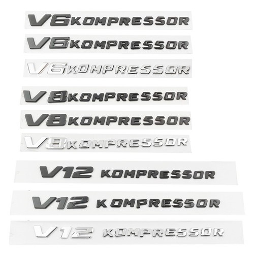 for V6 V8 V12 KOMPRESSOR Badge Car Rear Trunk Decorative Emblem Badge ...