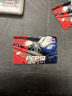 Vintage Pepsi Stuff Promotional 20 Minutes Pre-Paid Phone Card ...