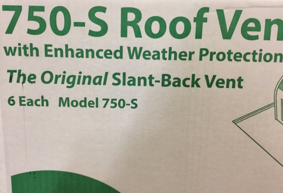 Lomanco Vents 750-S Aluminum Slant Back Roof Vent Box of 6 Brown 50 sq ...