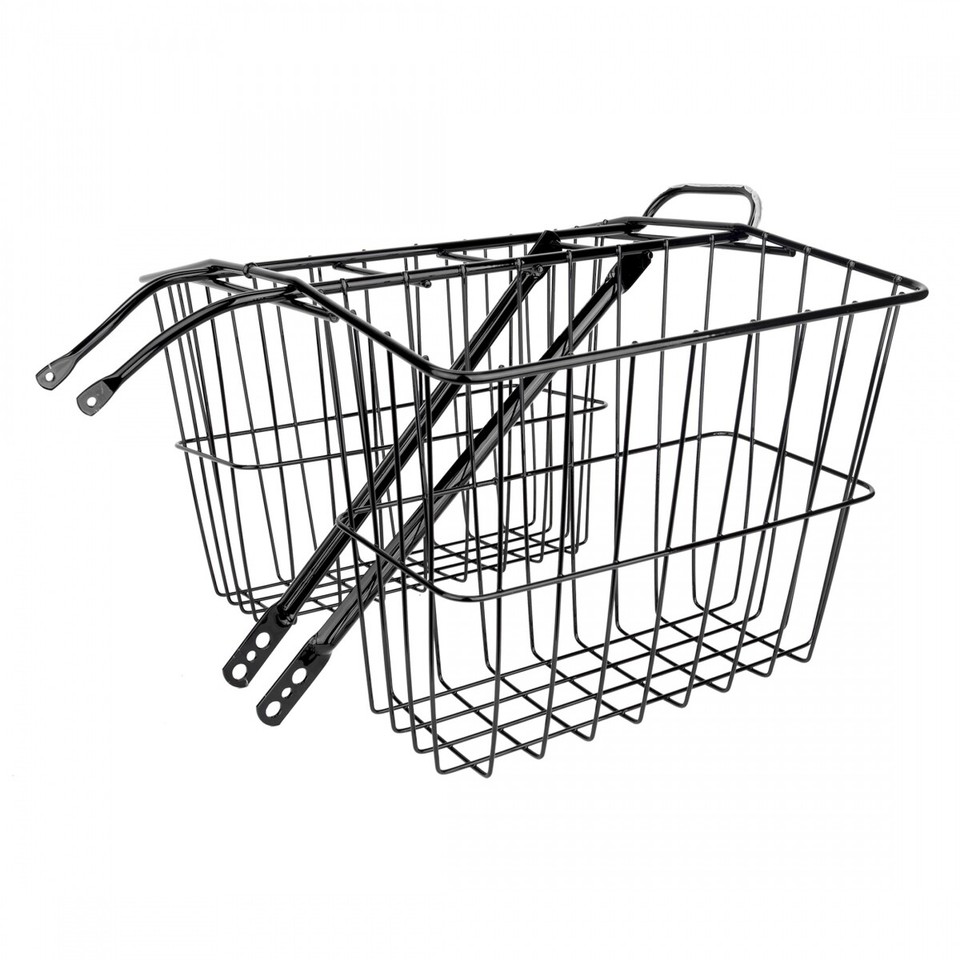 Wald Bicycle Products #520 Twin Rear Basket Black - 6.25 x 13.5 x 11 ...