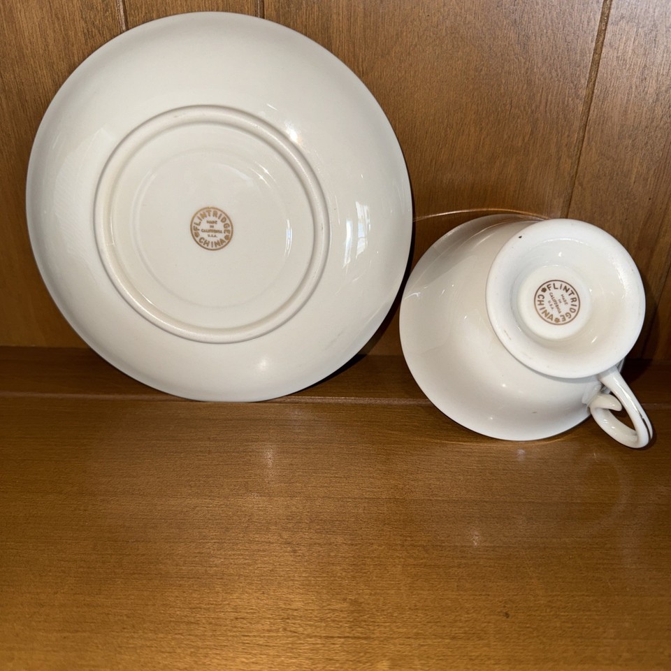 Flintridge China California Woodrose Cup & Saucer Set USA | eBay