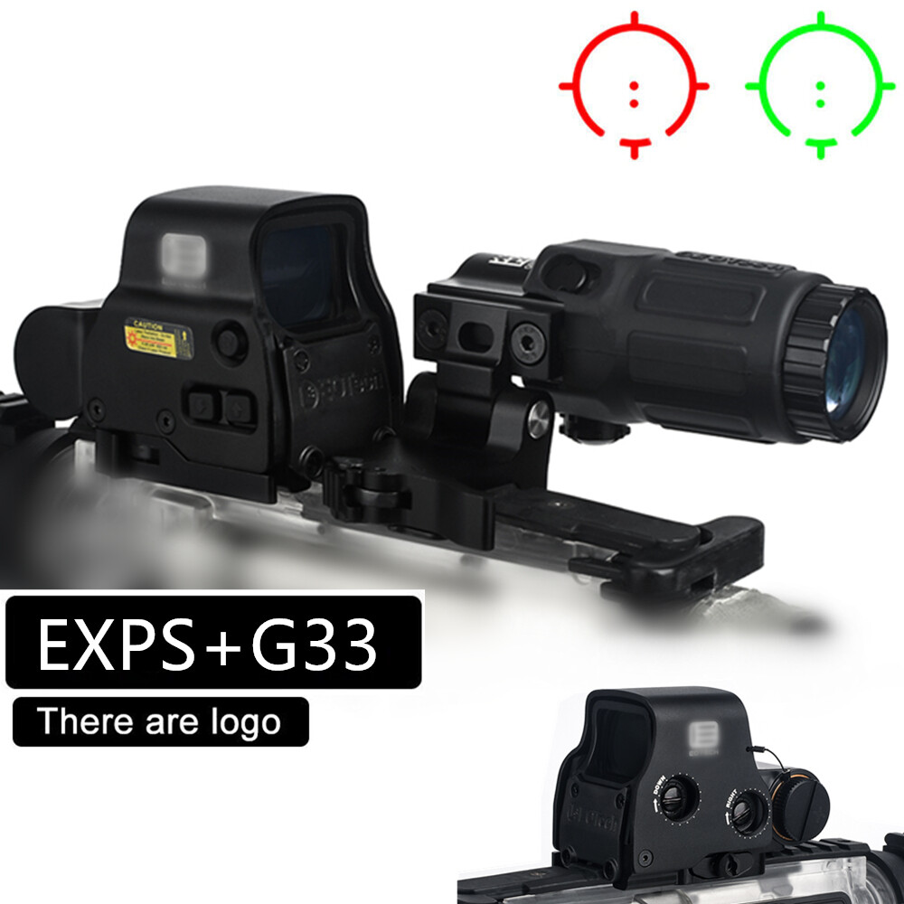 EXPS 558 Red Green Dot+3X G33 Sight Magnifier With Switch to Side QD ...