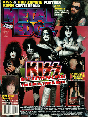 Metal Edge Magazine December 1998 Kiss Korn Anthrax Rob Zombie Iron ...