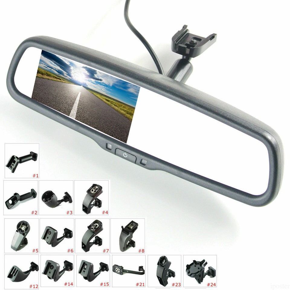 OEM Car Rear View Mirror Monitor 4.3"+No1 Mount+CCD Color Reversing ...