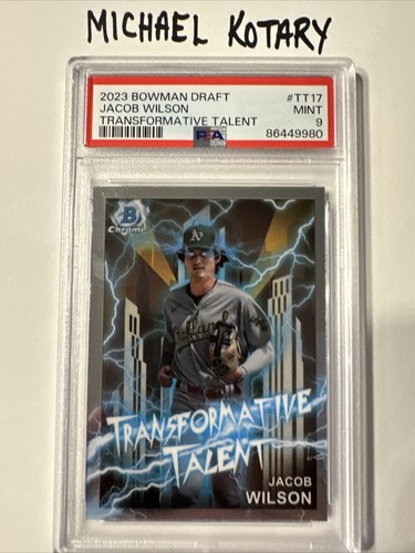 JACOB WILSON 2023 BOWMAN CHROME DRAFT PSA 9 Transformative Talent A’s ...