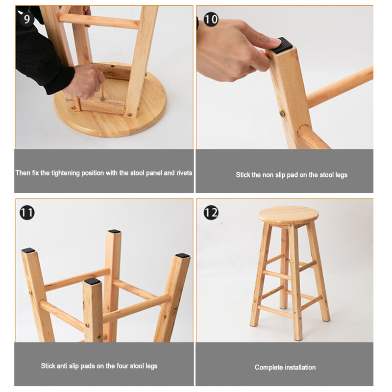 Wooden Bar Stools Kitchen Stools Breakfast Seat Bar Stool Pub Dining ...