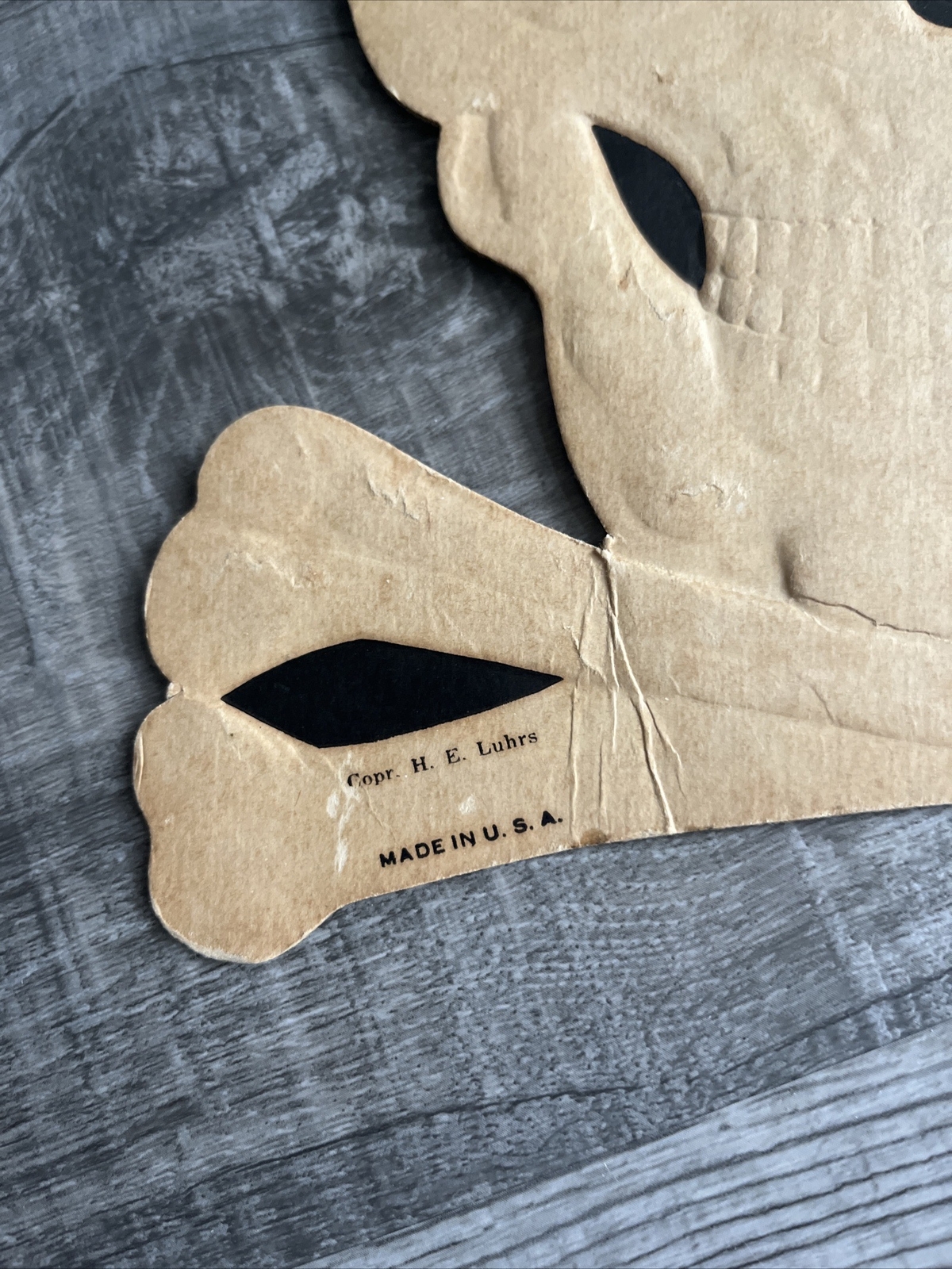 Rare Vintage H.E. LUHRS USA Beistle Skull Crossbones Embossed Halloween ...