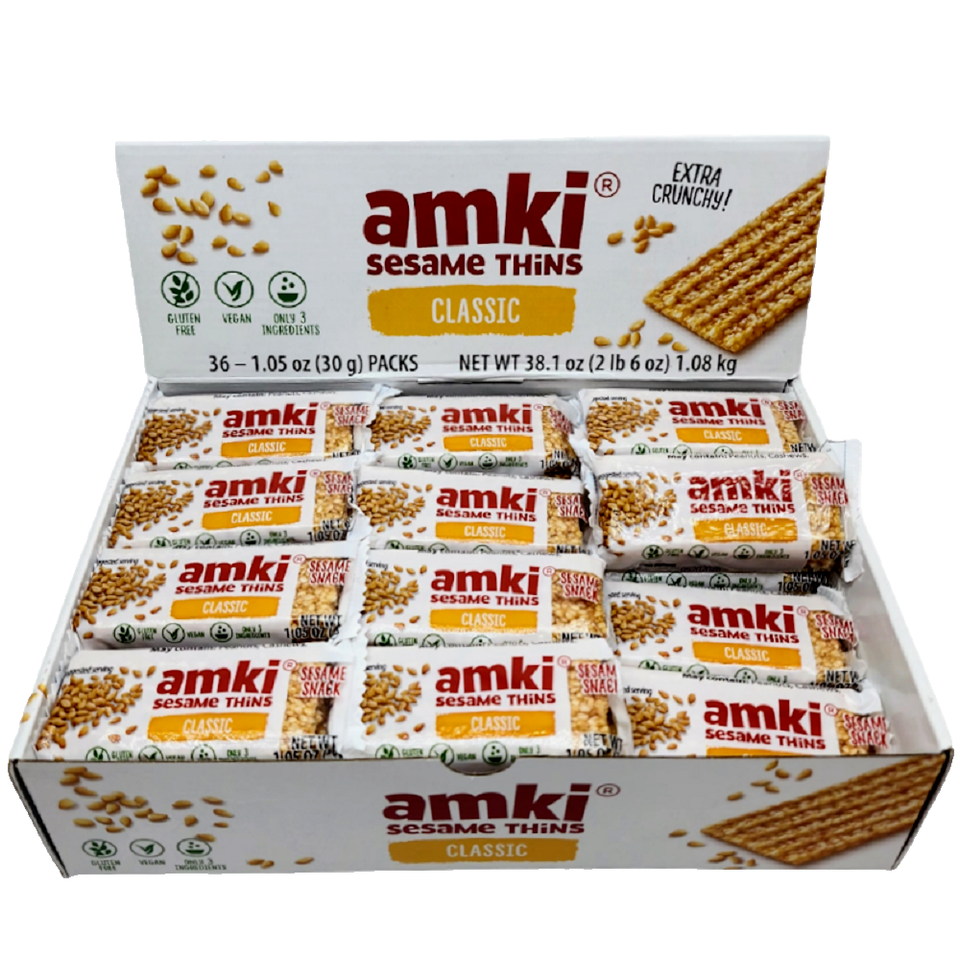Amki Sesame Thins Classic, 36 x 1.05oz (30g) Packs-Free Shipping ...