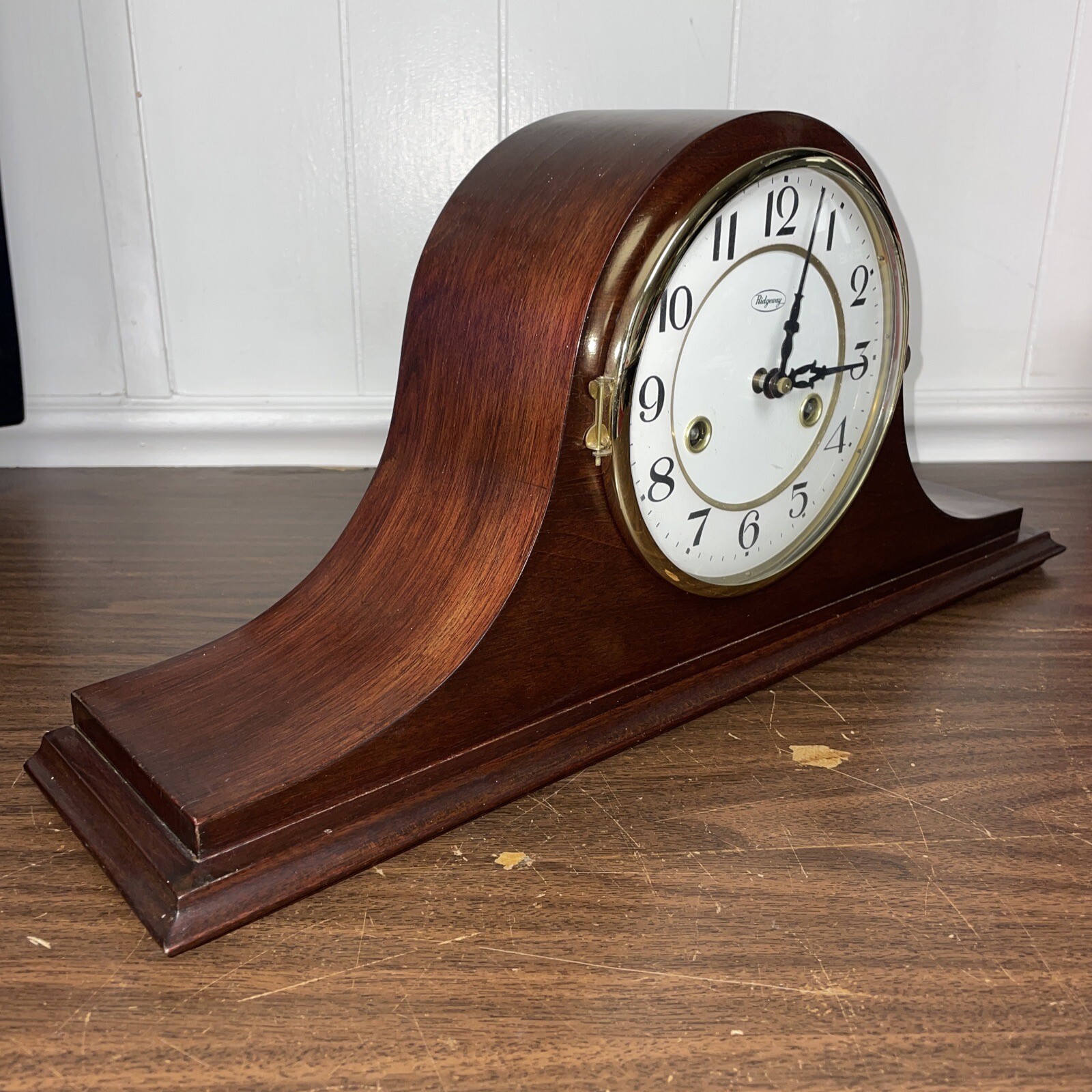Vintage Ridgeway Bim Bam Mantle Clock Working Chimes Wood Finish Mantle ...