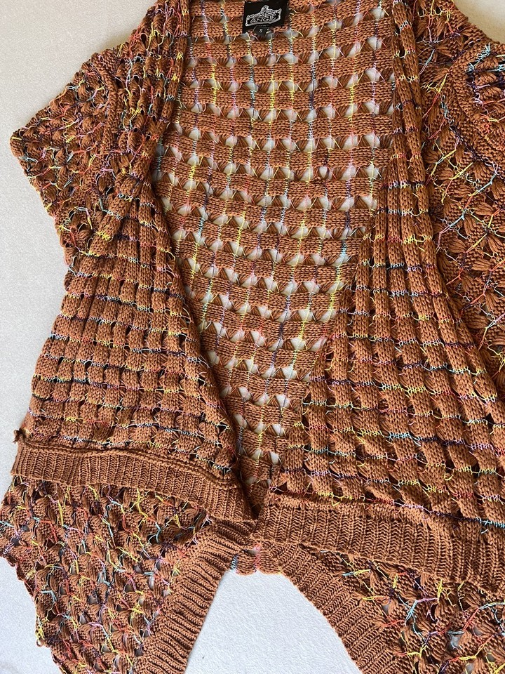 Angie Cardigan Size Small Multicolor Aztec Flutter Sleeve Boho Hippie ...