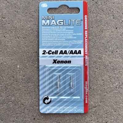 2 Xenon Replacement Bulbs For Mini Mag-Lite 2-Cell AA/AAA | eBay
