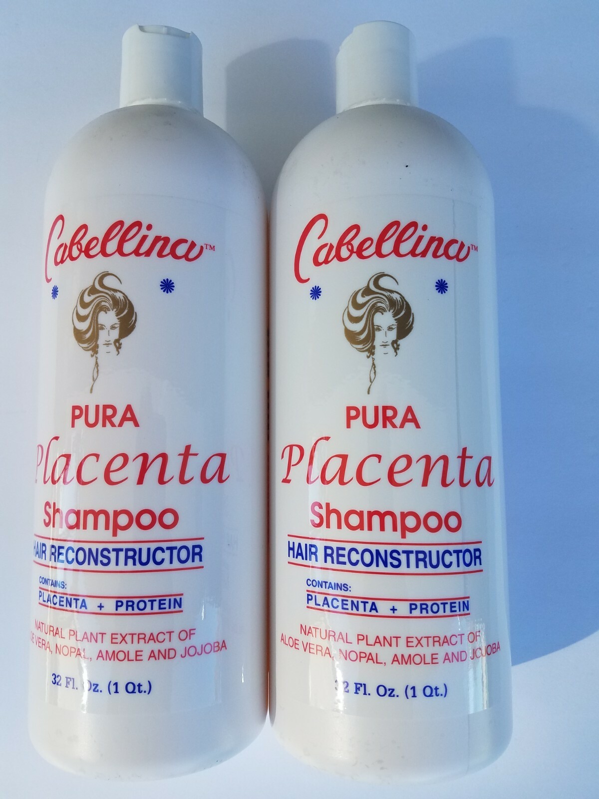 2 pack Cabellinar pura Placenta Shampoo Hair Reconstructor 32 fl oz ea ...