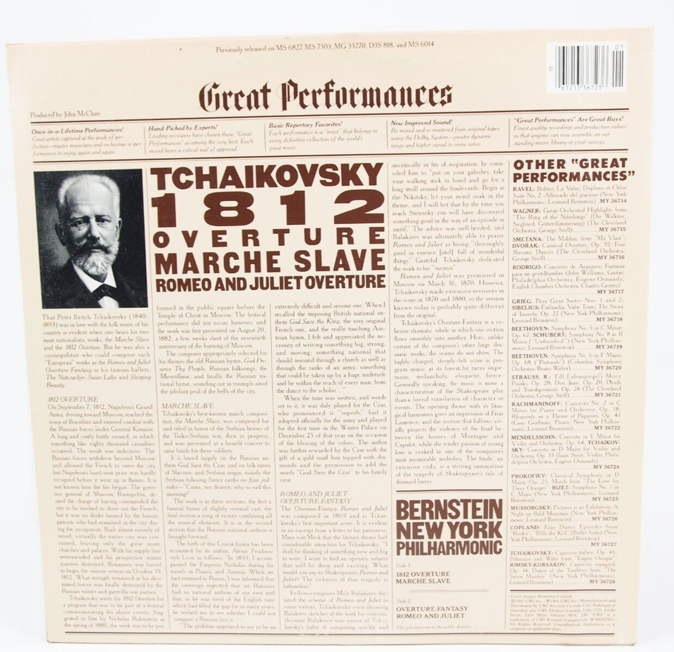 Great performances bernstein new york Philharmonic Tchaikovsky 1812 ...