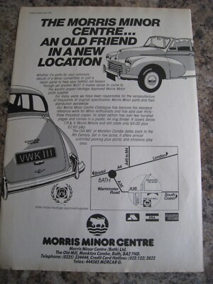 MORRIS MINOR CENTRE BATH BRITISH MOTOR HERITAGE 1989 ADVERT A4 SIZE ...