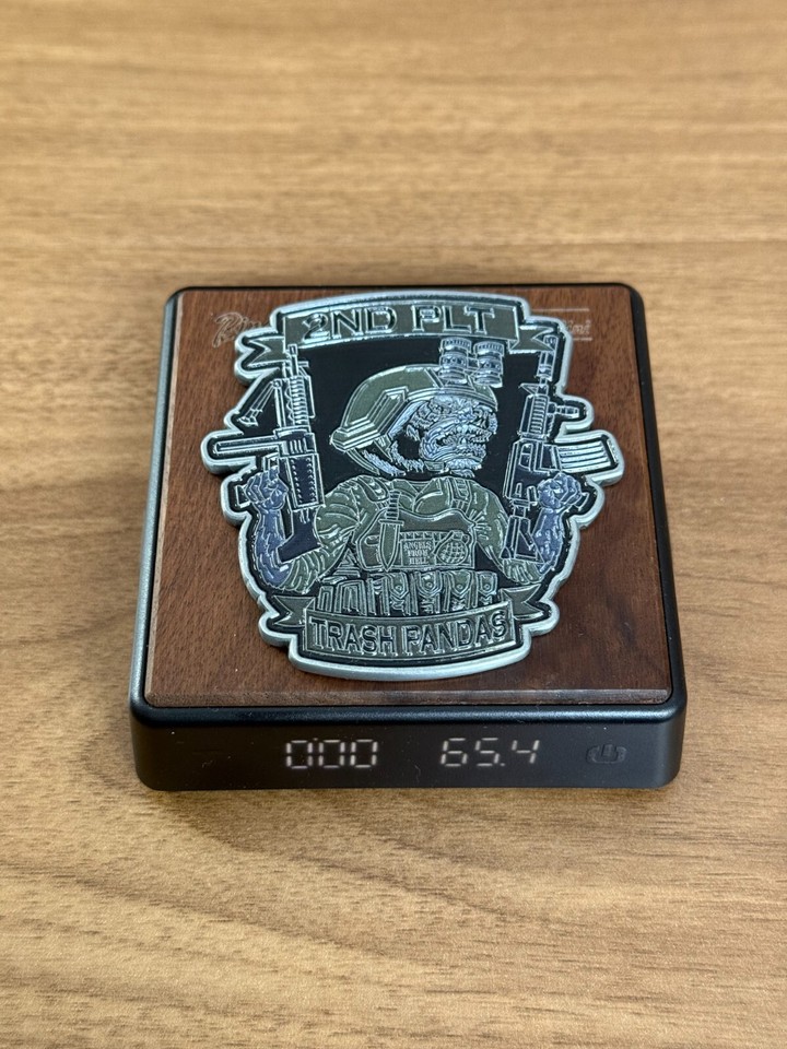 Challenge Coin - 2ND PLT Trash Pandas, Double - sided “LIVE FAST, EAT ...