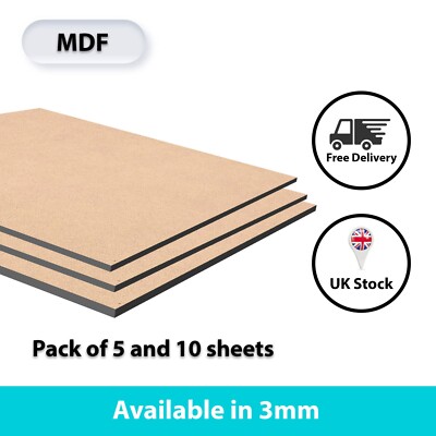 MDF Sheets A4 Size 3mm Thickness Wooden Wood Board Sheet Boards plywood ...