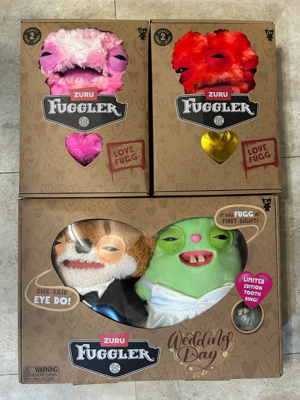 Fuggler Wedding Day 2 Pack & 2 Love Fugg Plush Limited Edition Lot ...
